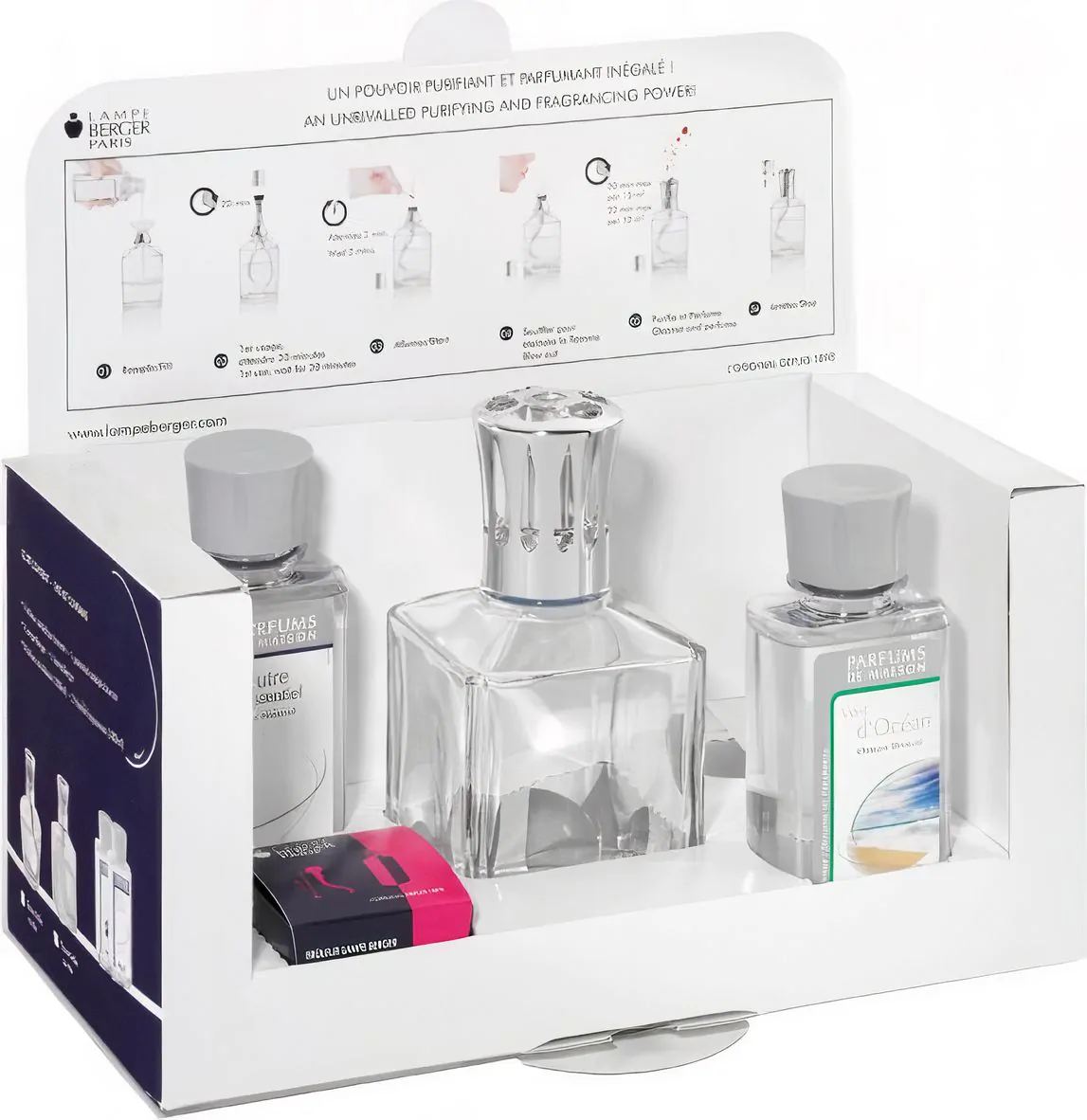 Lampe Berger Kit de démarrage : Cube en verre transparent + 180 ml ...